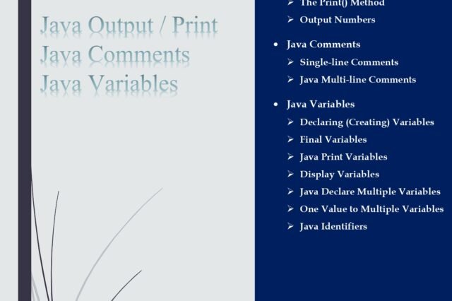 Java From Scratch Lesson 2 PDF (Java Output, Comments, and Variables) - connect4techs