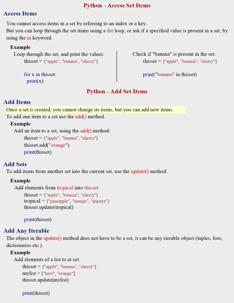 Python From Scratch Lesson 8 PDF (Python Sets)