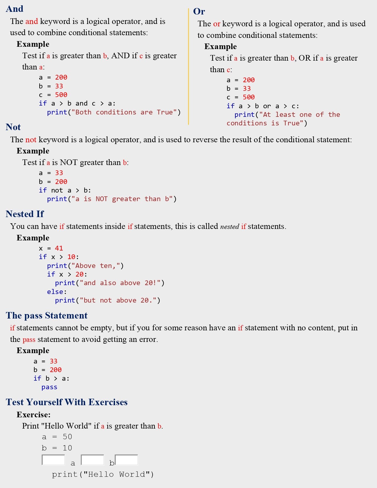 Python From Scratch Lesson 10 Pdf If Else Connect4techs