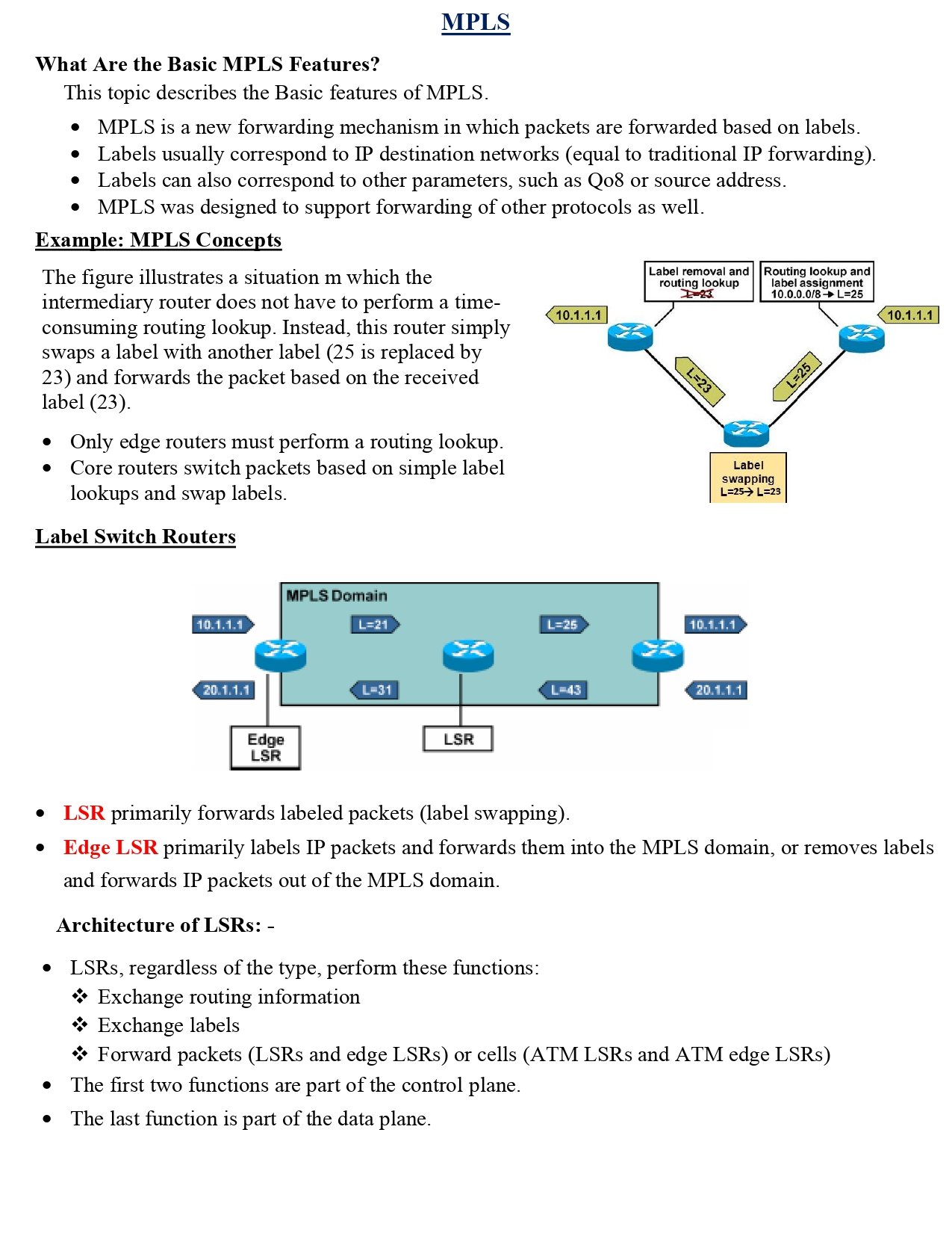 Explanation Of Label Switching and MPLS PDF - Connect 4 Techs