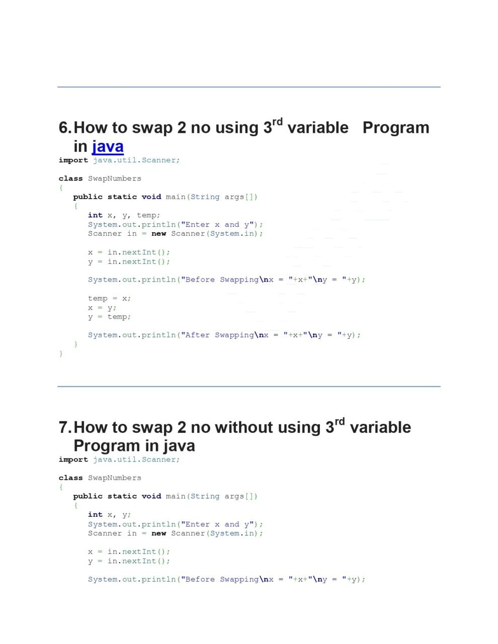 Java Programs 100 Programs Pdf Sheet For Coding Practice Connect 4 Techs