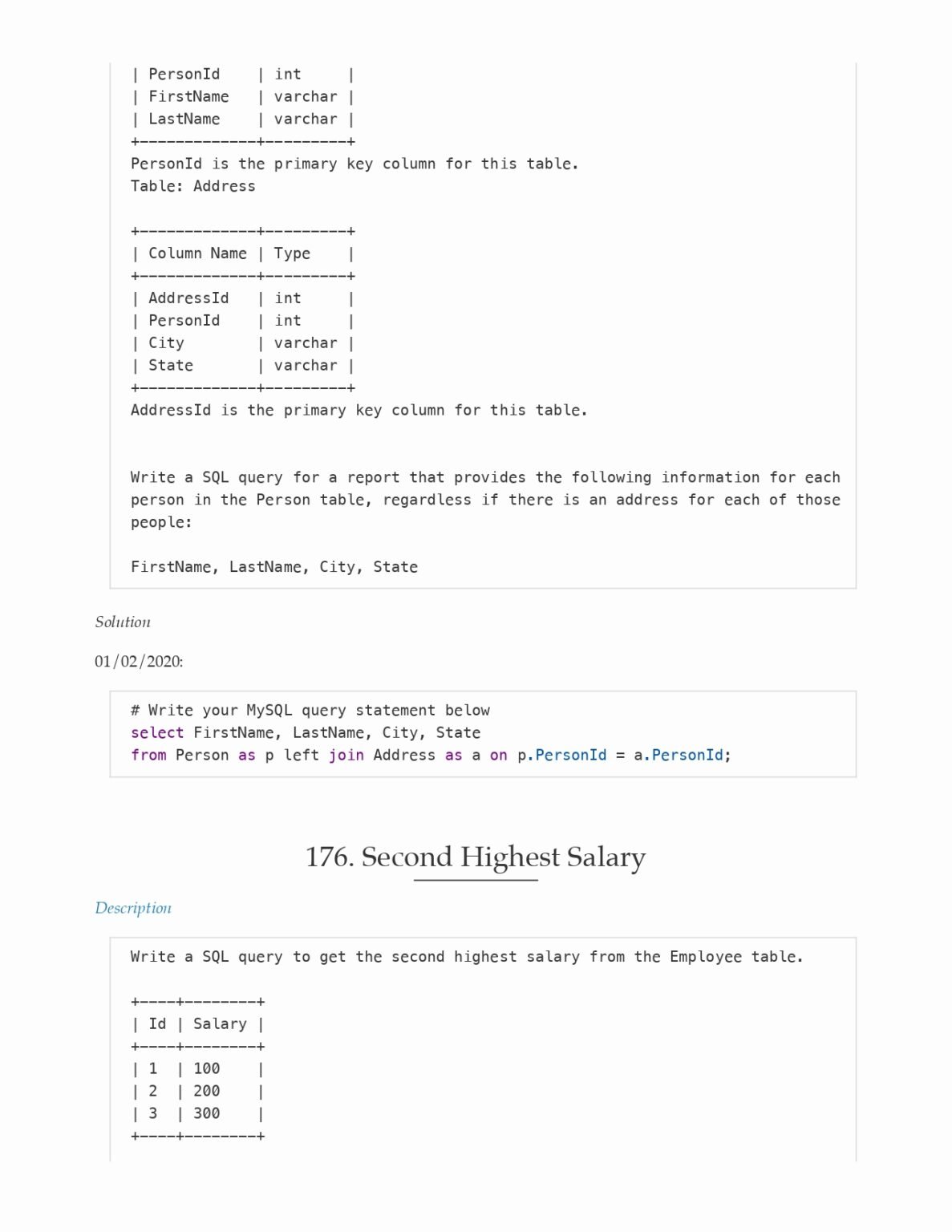 LeetCode SQL PDF: Database Questions - A Comprehensive Resource for SQL ... LeetCode SQL PDF: Database Questions - A Comprehensive Resource for SQL ...