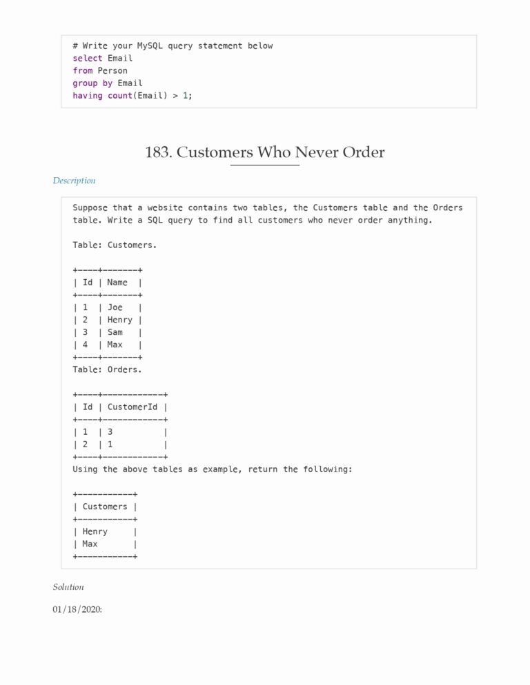 LeetCode SQL PDF: Database Questions - A Comprehensive Resource for SQL ... LeetCode SQL PDF: Database Questions - A Comprehensive Resource for SQL ...