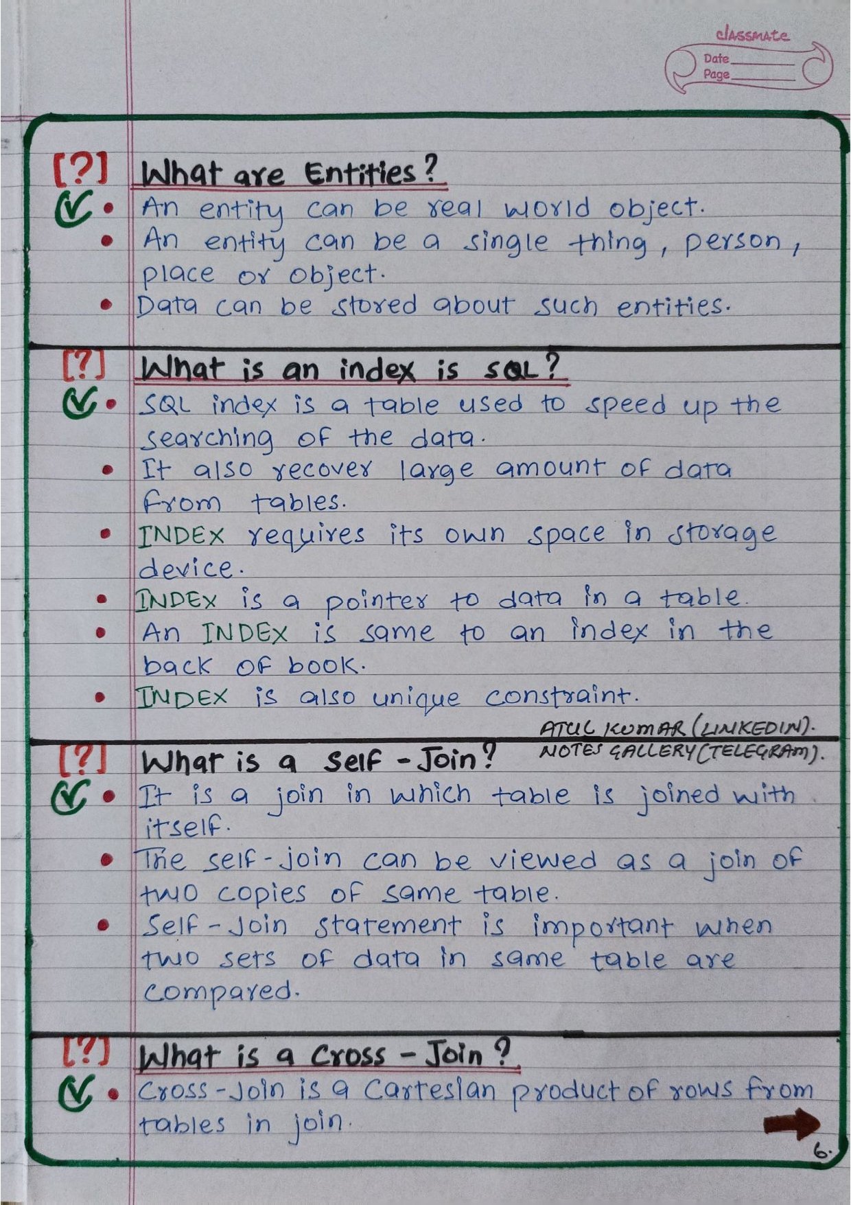 SQL Interview Questions and Answers Handwritten - Connect 4 Techs
