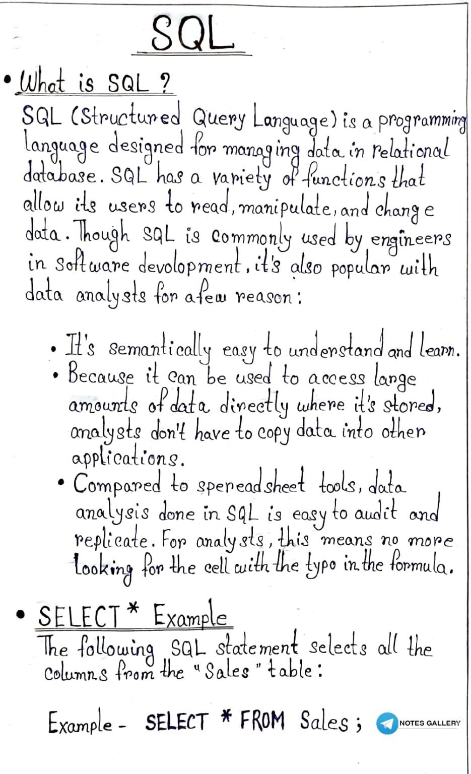 SQL Notes Handwritten PDF: Enhance Your Database Knowledge - Connect 4 ...