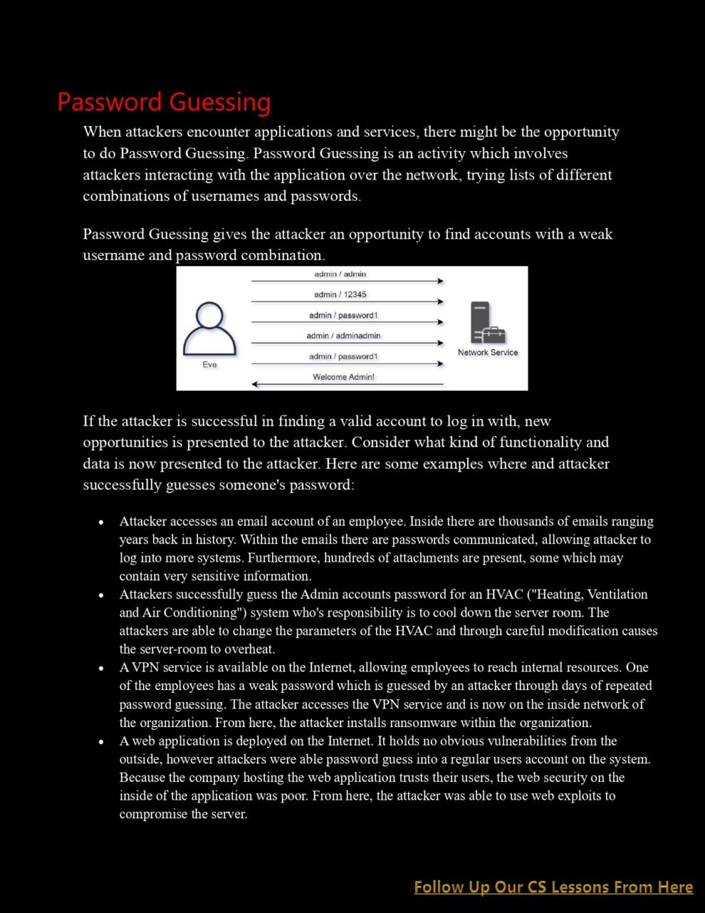 Cyber Security Passwords (CS Lesson 12) PDF - Connect 4 Techs