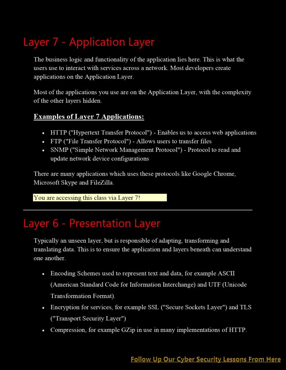 Cyber Security Networking Basics (CS Lesson 2) PDF - Connect 4 Techs