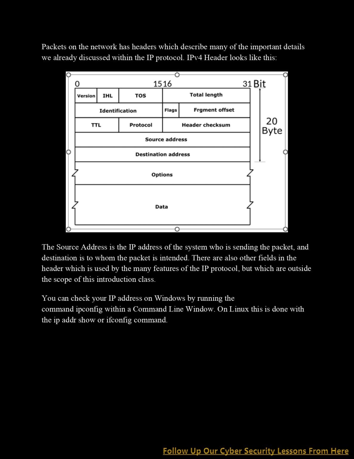 Cyber Security In-Depth Network Layer (CS Lesson 3) PDF - Connect 4 Techs