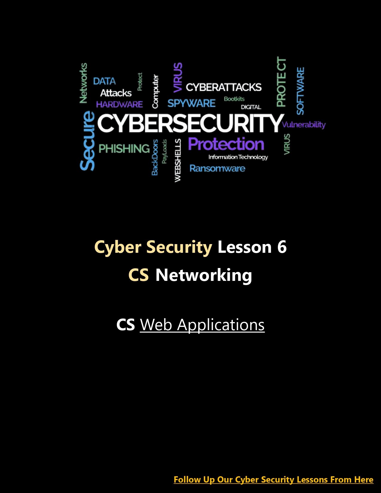 Cyber Security Web Applications (CS Lesson 6) PDF - Connect 4 Techs