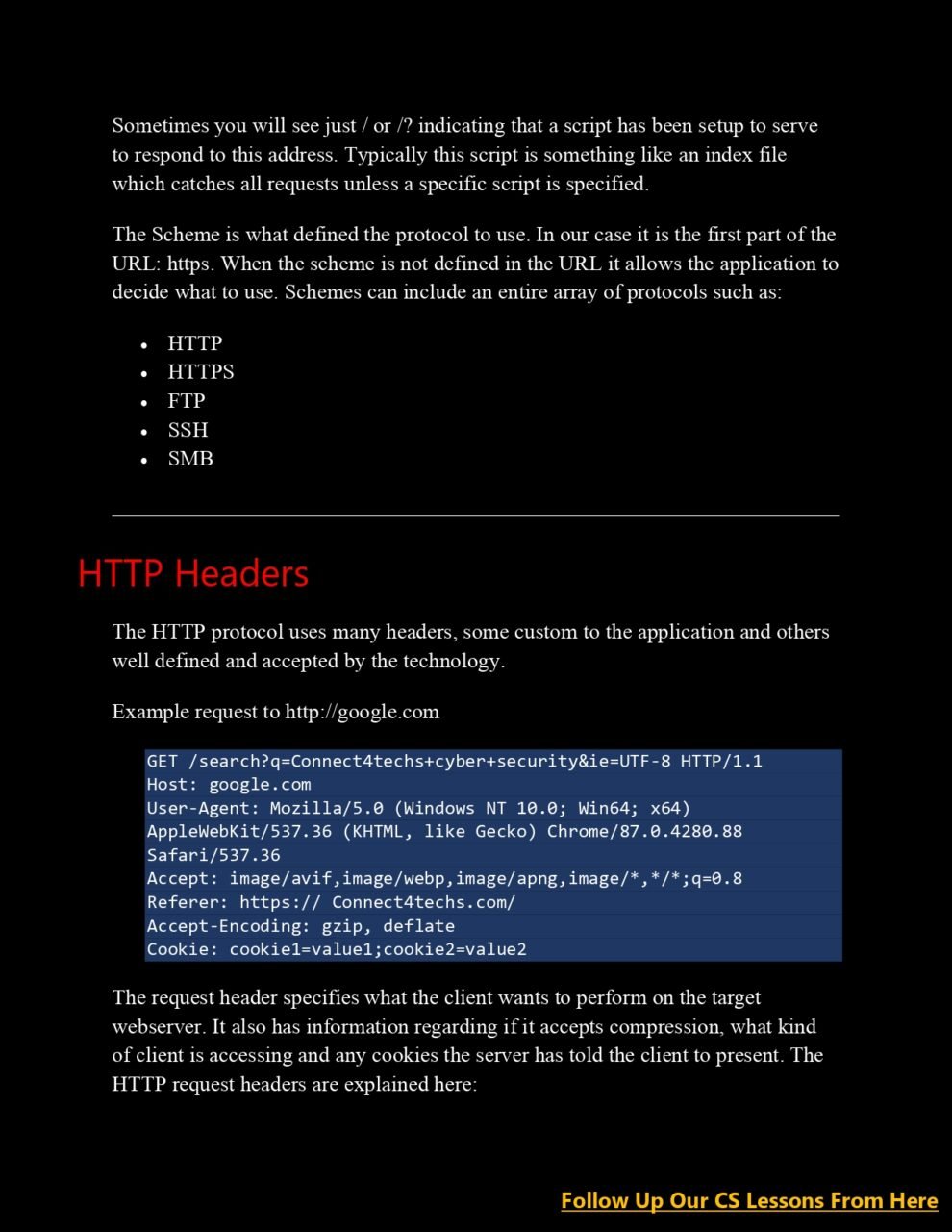 Cyber Security Web Applications (CS Lesson 6) PDF - Connect 4 Techs