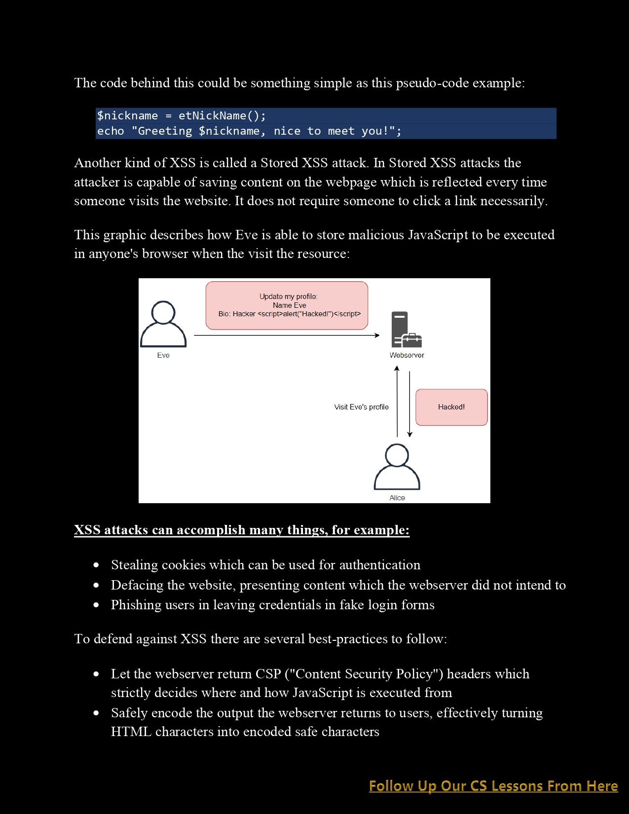 Cyber Security Web Application Attacks (CS Lesson 9) PDF - Connect 4 Techs
