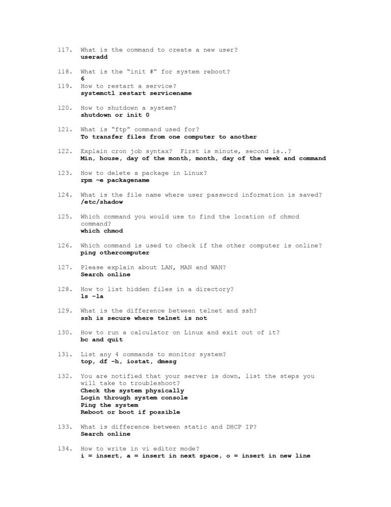 Linux 200 Technical Interview Questions Pdf Connect 4 Techs