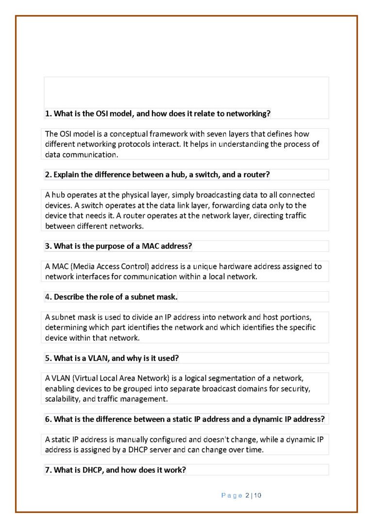 50 Interview Questions with Answers CCNA PDF - Connect 4 Techs