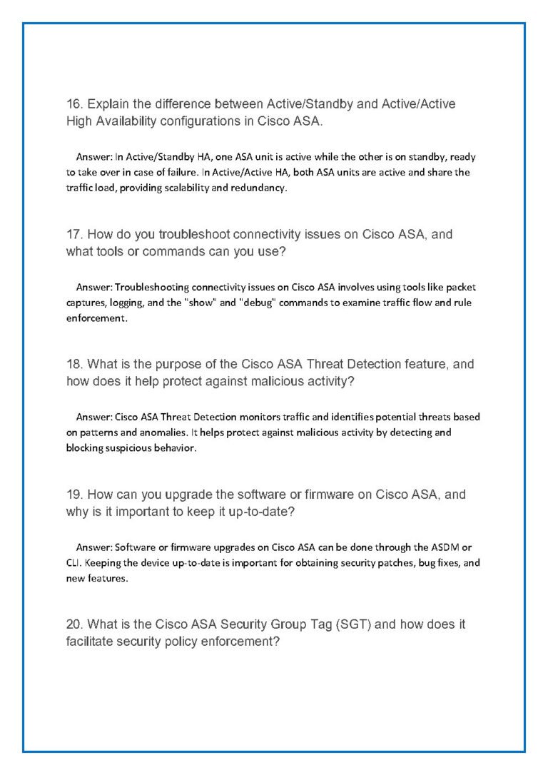 Cisco ASA Firewall – 50 Interview Questions and Answers - Connect 4 Techs