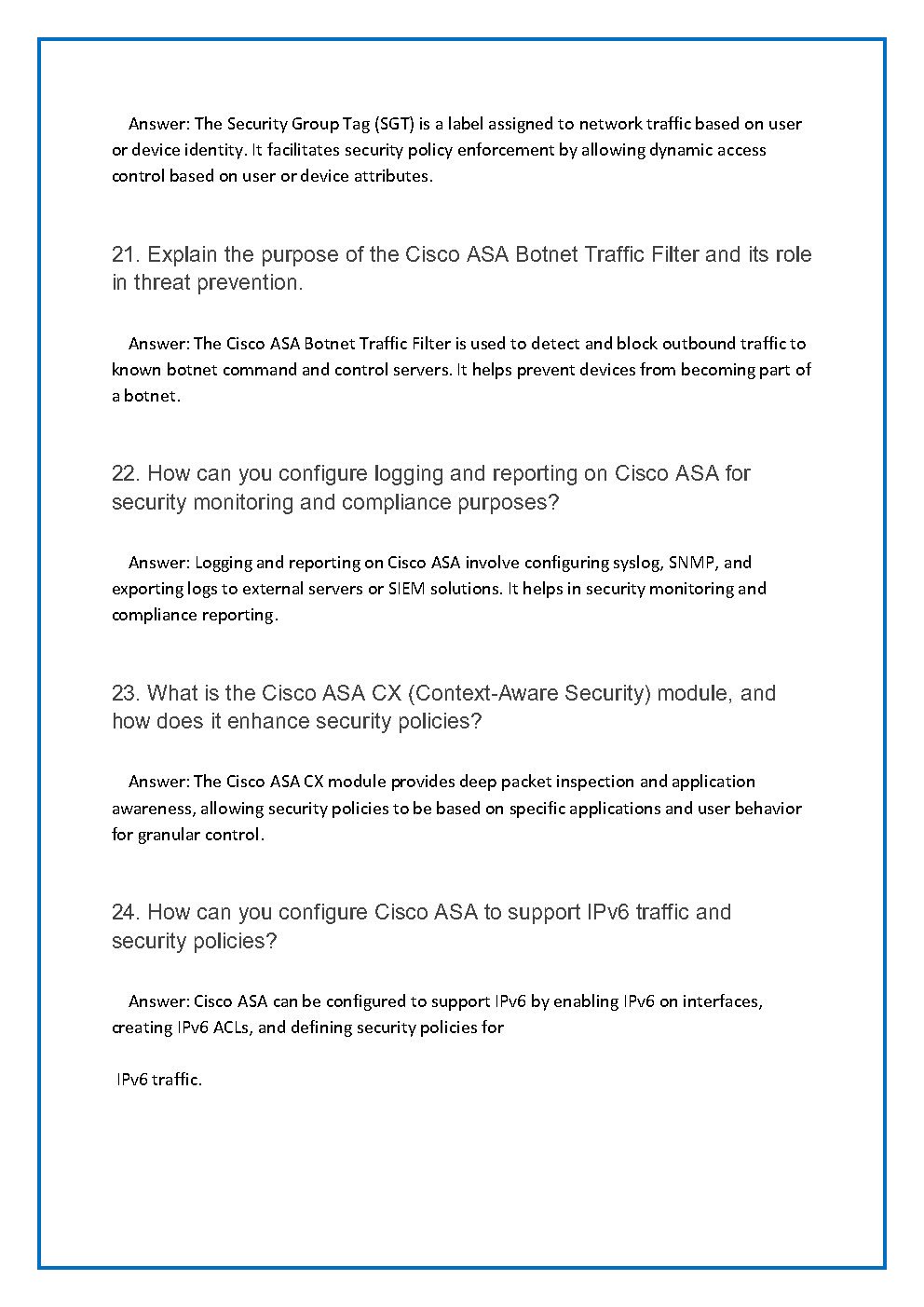 Cisco ASA Firewall – 50 Interview Questions and Answers - Connect 4 Techs