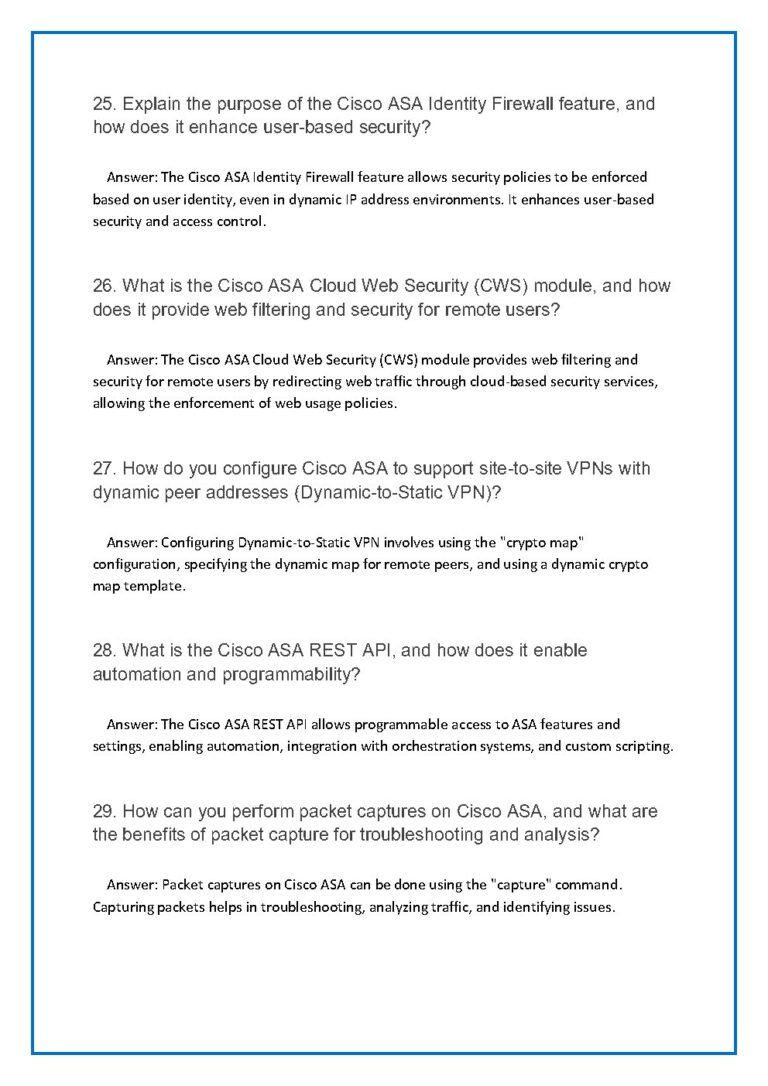Cisco ASA Firewall – 50 Interview Questions and Answers - Connect 4 Techs