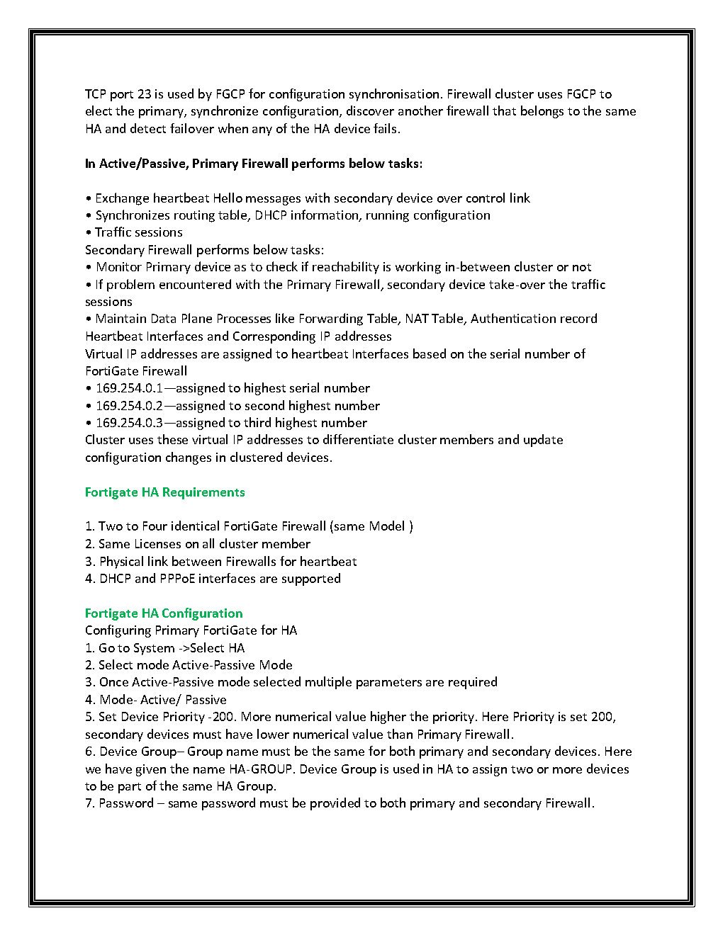 Summary Of Fortigate Ha High Availability Pdf Connect 4 Techs