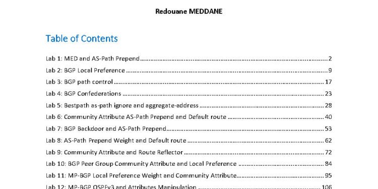 BGP Routing Protocol Practice Labs PDF - Connect 4 Techs