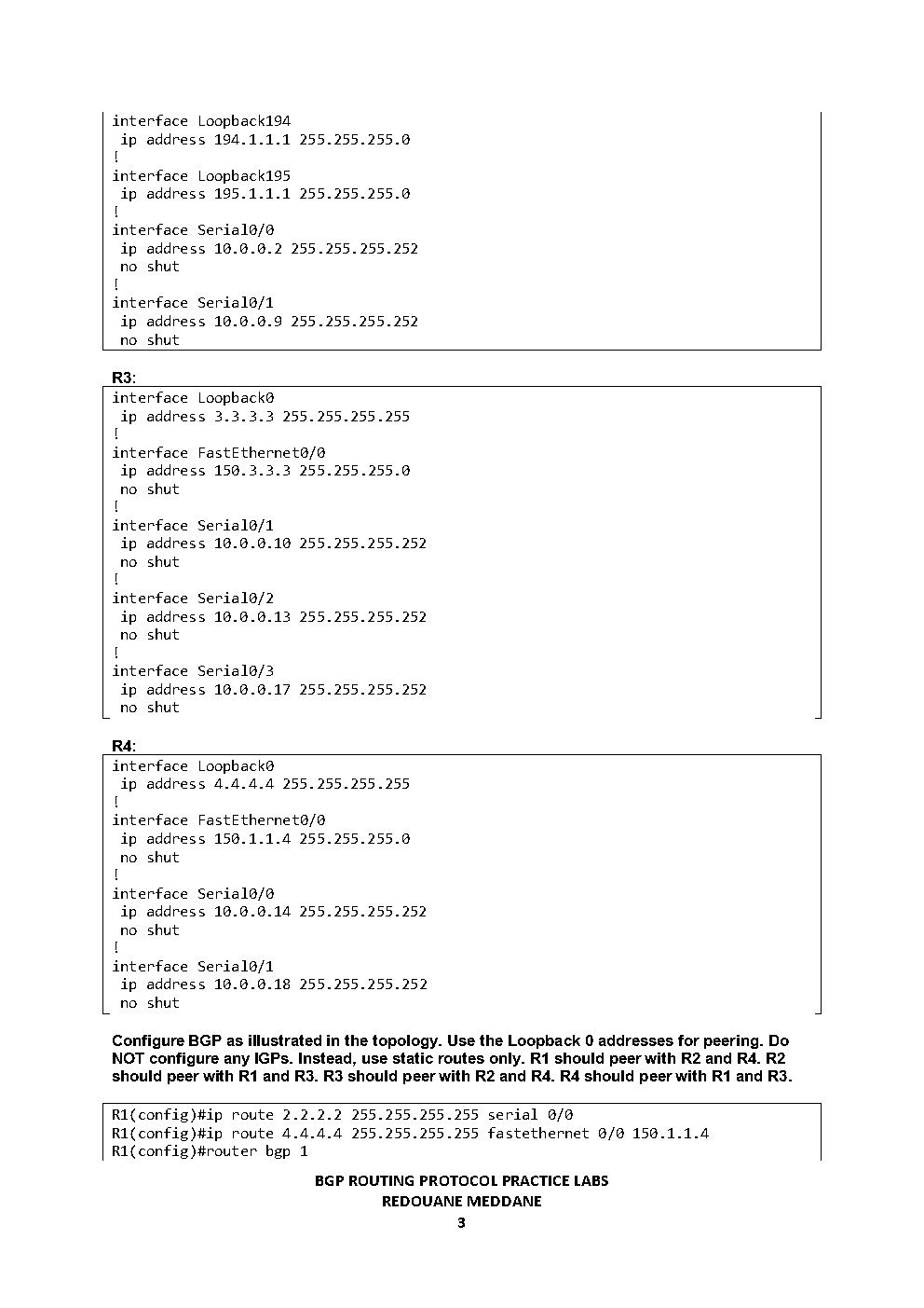 Bgp Routing Protocol Practice Labs Pdf Connect 4 Techs