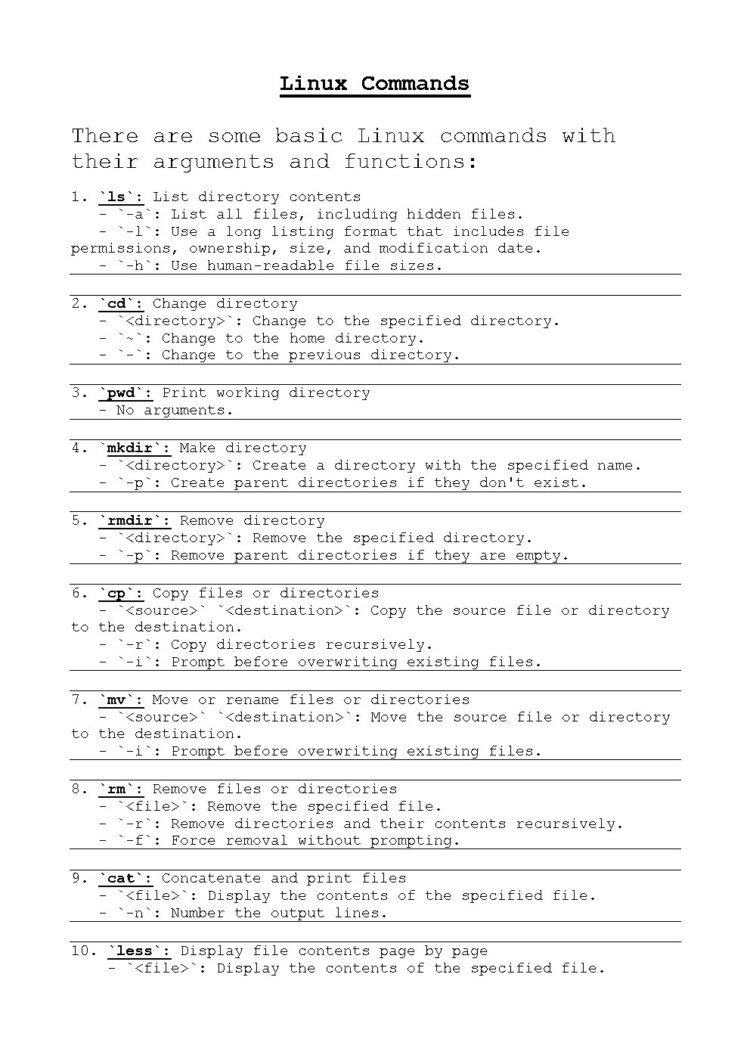 Important Linux Commands PDF
