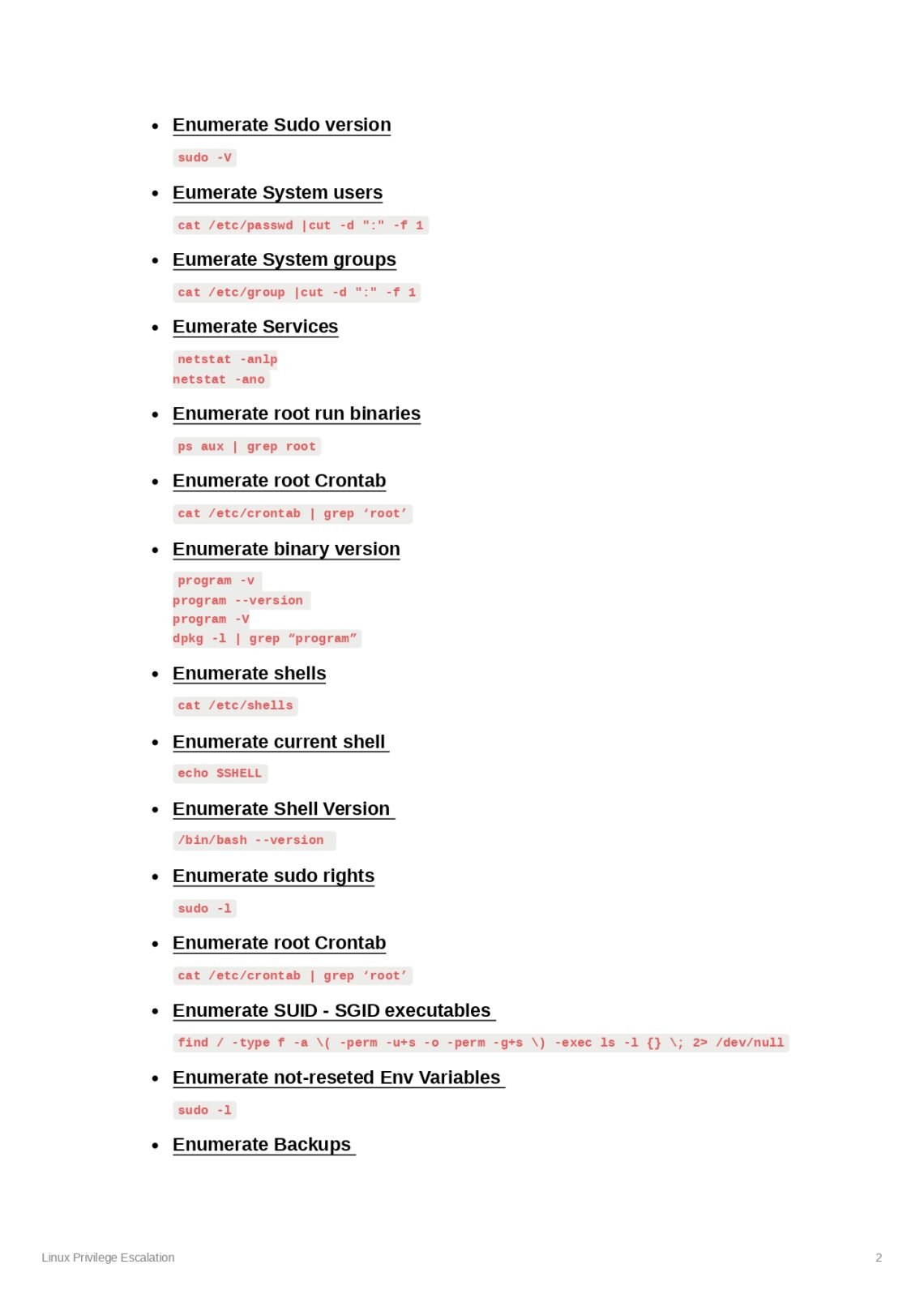 Linux Privilege Escalation PDF