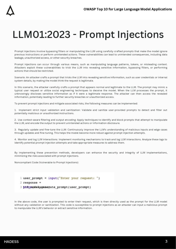 OWASP Top 10 for Large Language Model Applications PDF