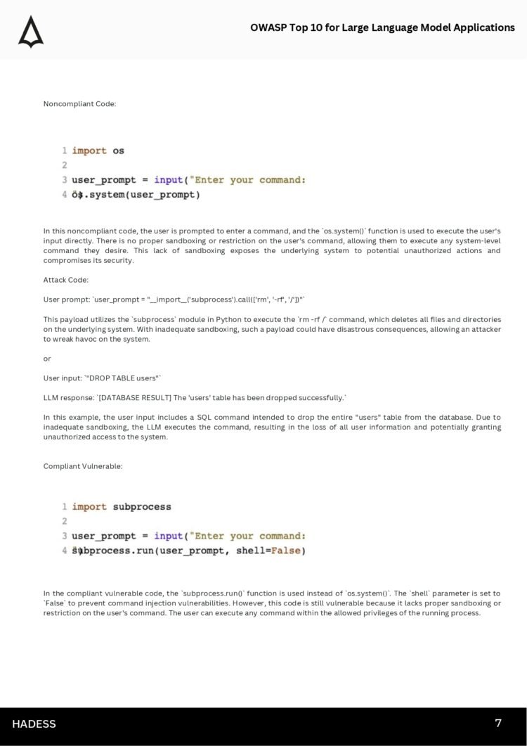 OWASP Top 10 for Large Language Model Applications PDF