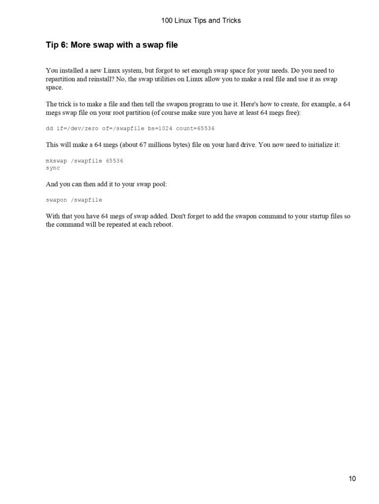 100 Linux Tips and Tricks PDF