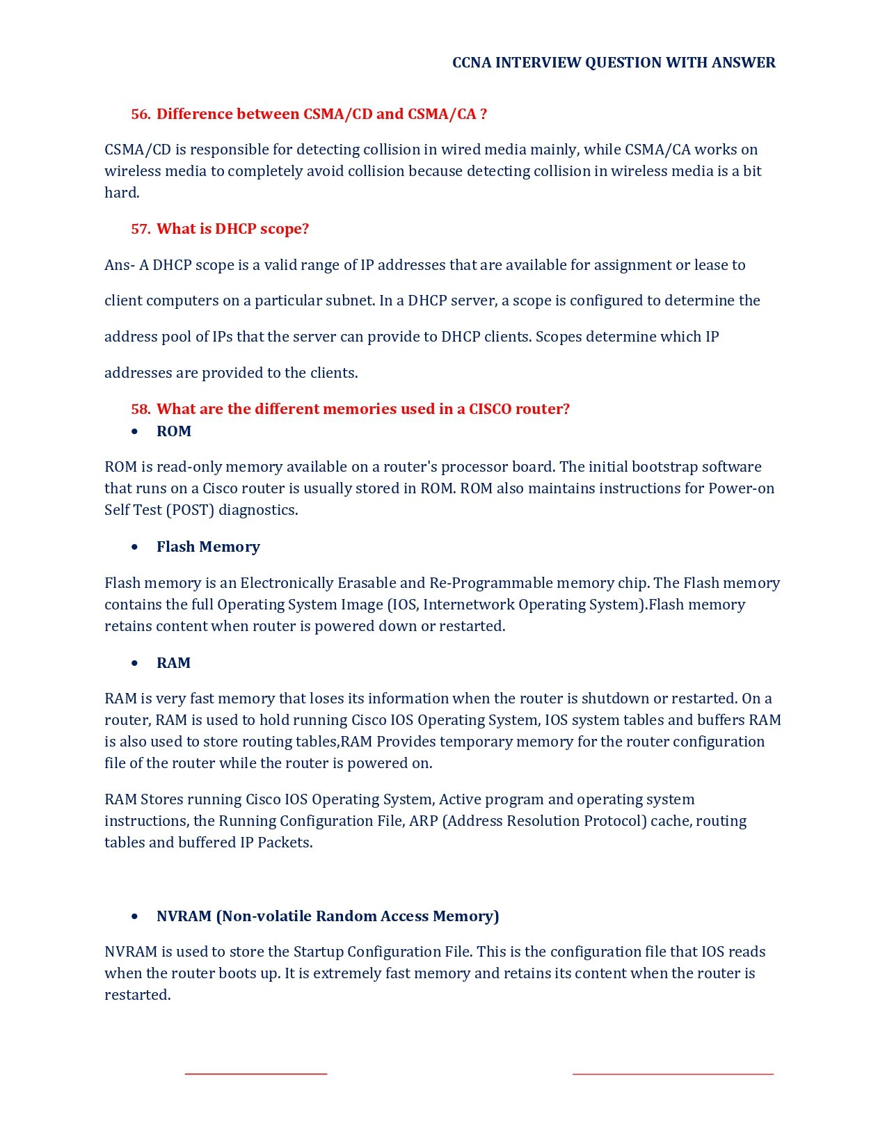 200+ CCNA Interview Questions PDF - Connect 4 Techs